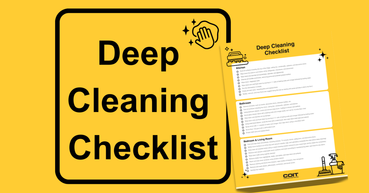 The Ultimate Deep Cleaning Checklist by Room | COIT Cleaning and ...